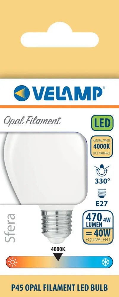 VELAMP OPAL FILAMENT žárovka 4W, E27, 4000K