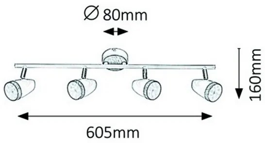 Rabalux 5567 - LED Bodové svítidlo KAREN 4xLED/4W/230V