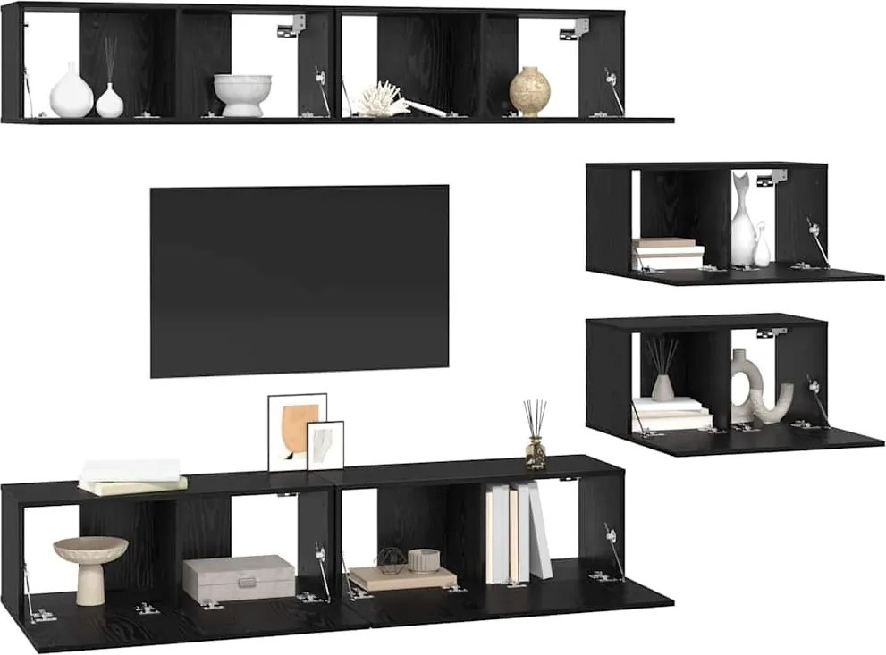 Sestava TV skříněk 6 ks Černý dub Kompozitní dřevo 3393160