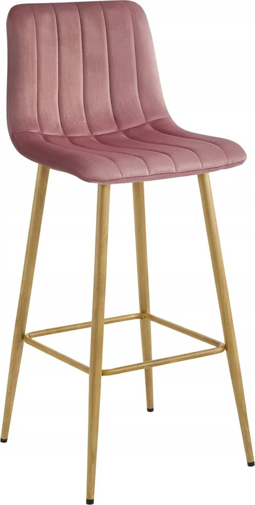 Barová židle POZZA VELVET, růžová