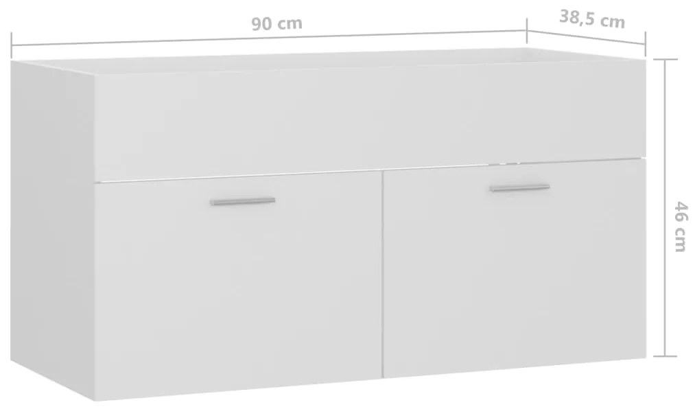 Skříňka pod umyvadlo bílá 90 x 38,5 x 46 cm dřevotříska - Default Title