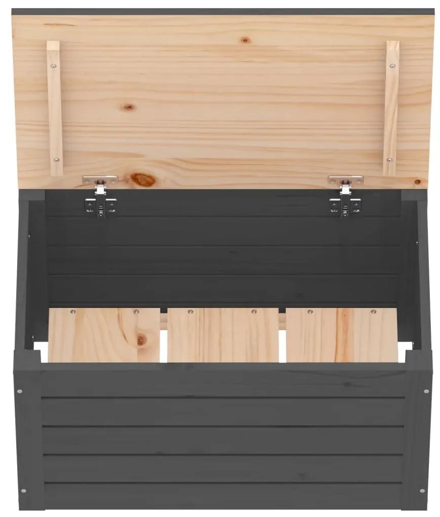 Úložný box šedý 59,5 x 36,5 x 33 cm masivní borové dřevo - Default Title