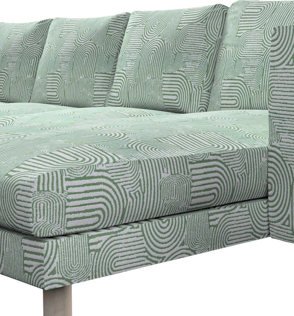 Potah na pohovku IKEA Norsborg 4-místná se šezlongem barva zelená látka pletený vzor, vzorované