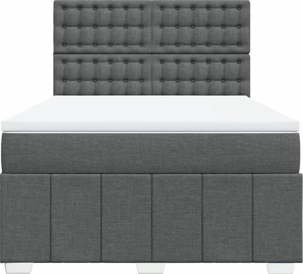 Box spring postel s matrací tmavě šedá 160x200 cm textil 3291734