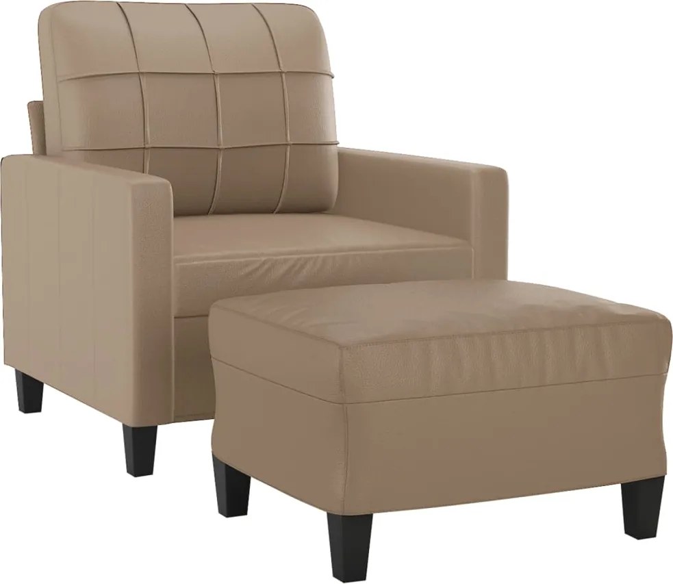 Křeslo s podnožkou cappuccino 60 cm umělá kůže 3201013