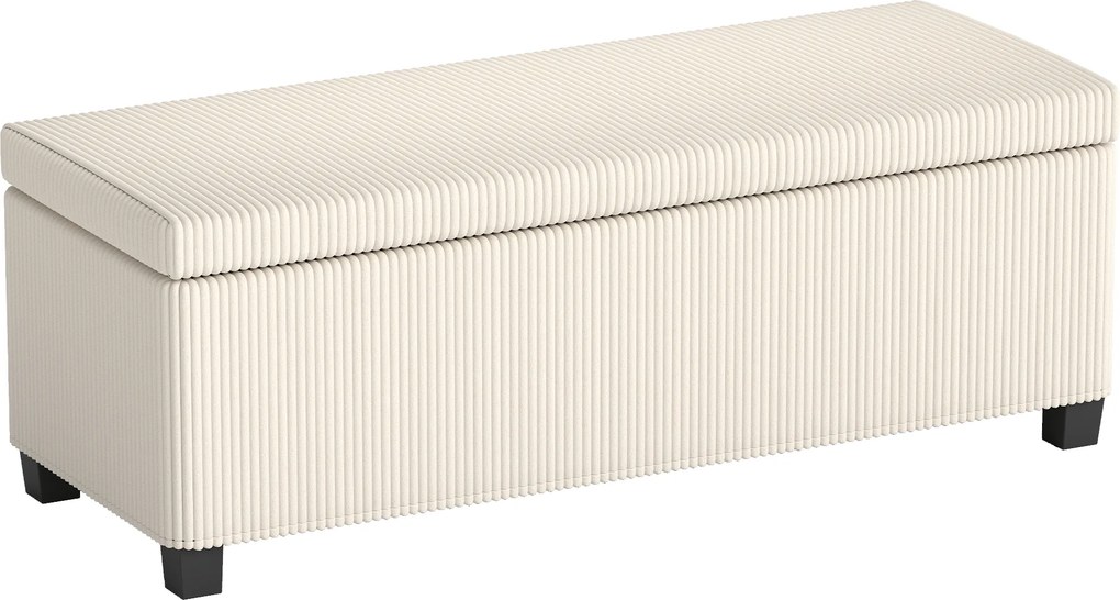 HOMCOM Úložný Ottoman s kordurovou čalouněním, úložný box se ocelovými nohami, úložná lavice do obývacího pokoje, ložnice, chodby 112 x 42 x 40 cm, b…