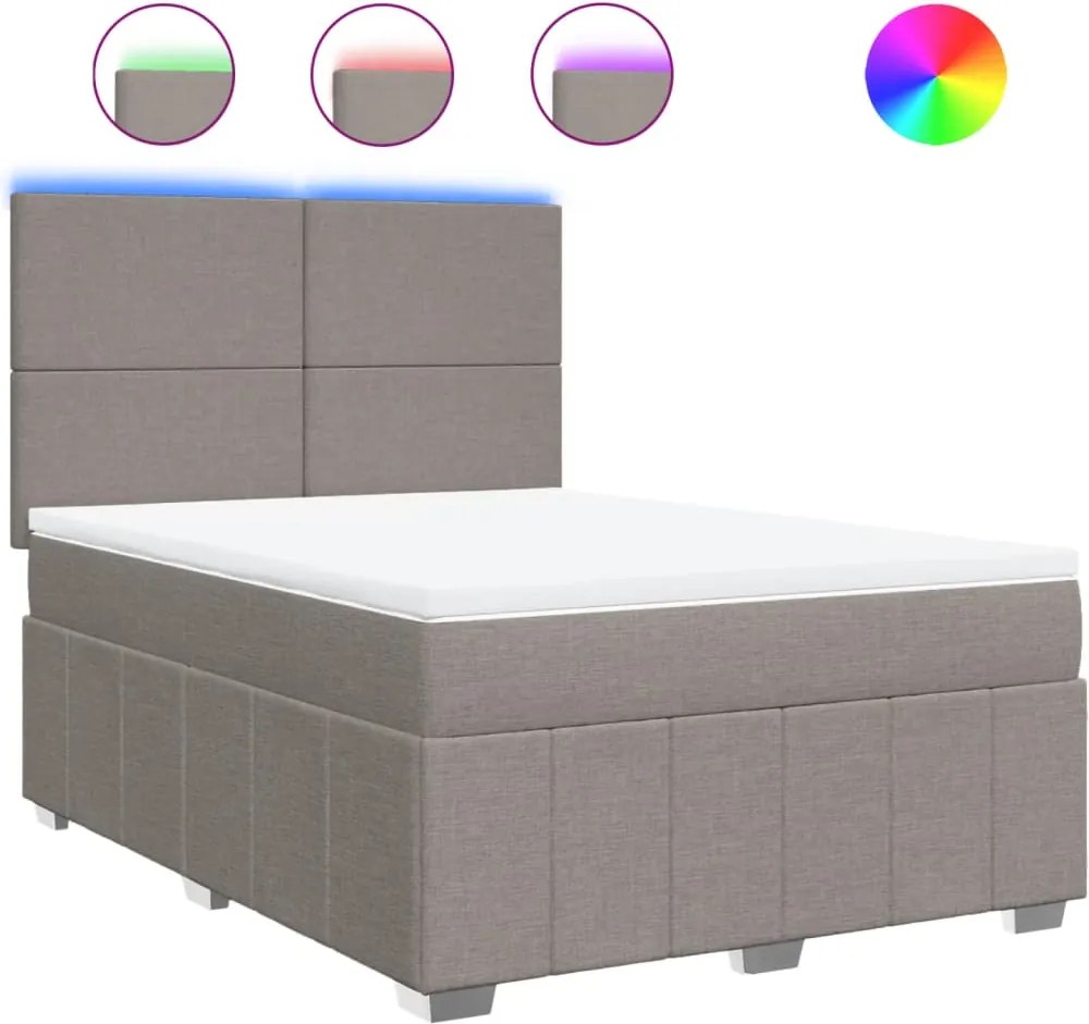 Box spring postel s matrací taupe 140x190 cm textil 3293960