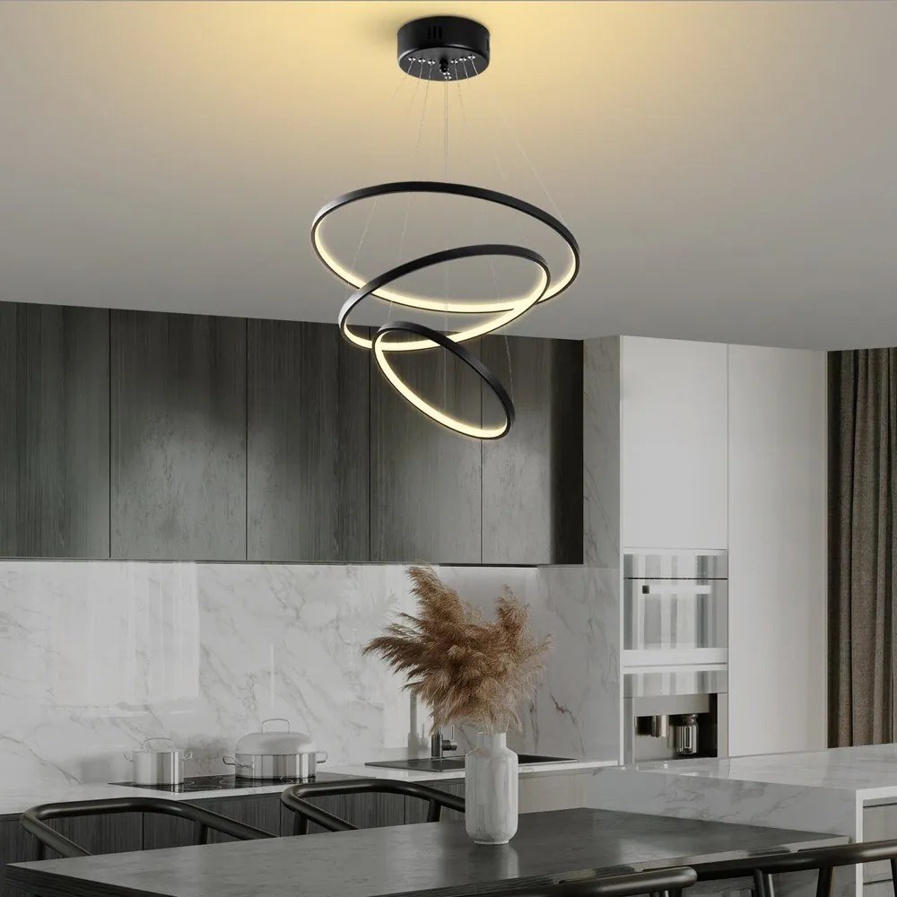 Černé LED závěsné svítidlo ø 50 cm Simit – Opviq lights