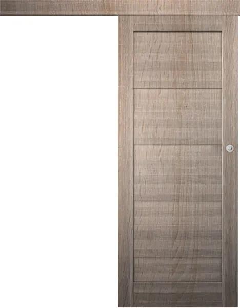posuvné interiérové dveře na stěnu vasco doors SANTIAGO plné, model 1 Průchozí rozměr: 70 x 197 cm, Orientace dveří: Levé dveře, Dekor: Buk jasmínový