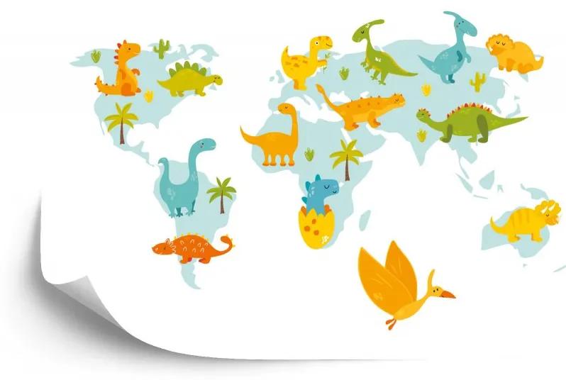Fototapeta Mapa Světa S Dinosaury Samolepící tapety 450x300