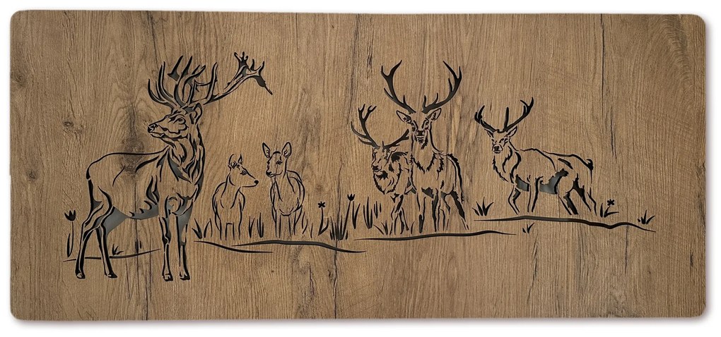 Li-Go "Jeleni" světelný obraz 230V 90x42cm provedení povrchu: dub světlý