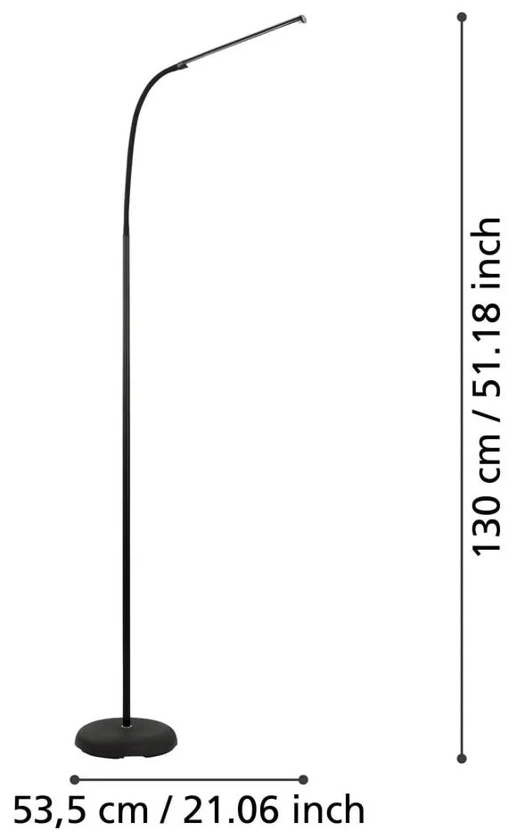 Černá LED stojací lampa (výška 130 cm) LAROA – EGLO