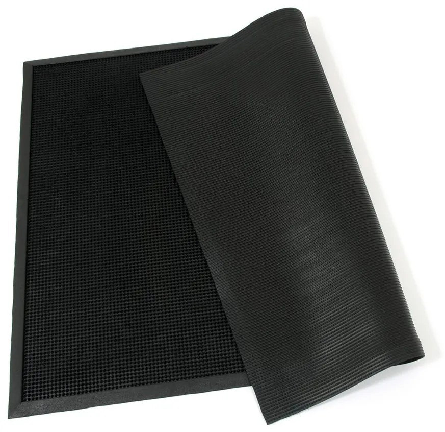 Gumová čisticí rohož Rubber Brush 90 x 120 x 1,2 cm, černá