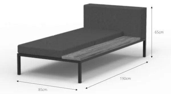 Zahradní nábytek v setu SILAS Dub Grafit Šedá S přikrývkou