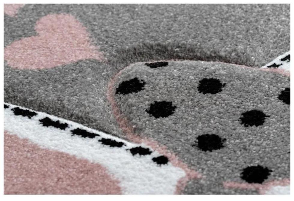 Dětský kusový koberec Kitty šedý kruh 120cm