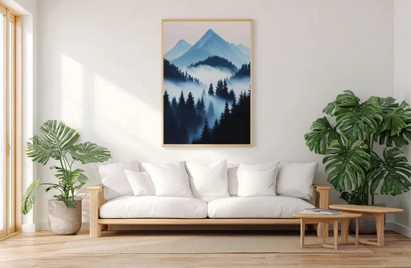 Horský klid - obraz - Mlžné lesy a majestátní vrcholy 30 - 70 x 100 cm - 1 149 Kč