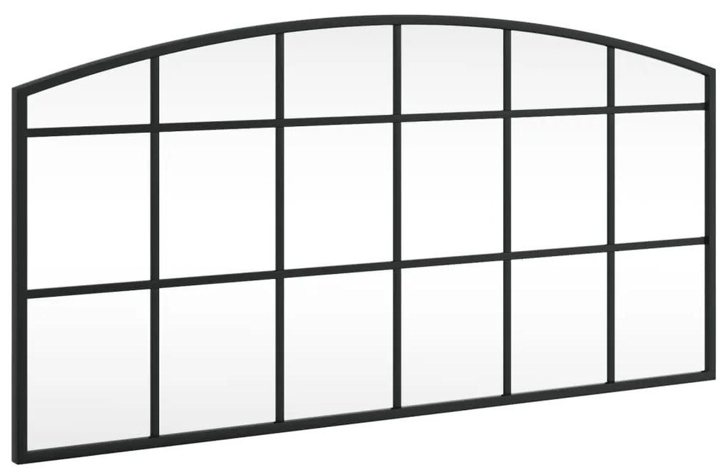 Nástěnné zrcadlo černé 80 x 40 cm oblouk železo - Default Title