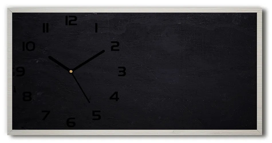 Wallmuralia Skleněné hodiny na stěnu tiché Černá tabule 60x30 cm