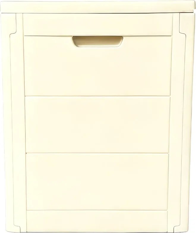 Zahradní úložný box LETA — 56x43x53 cm, plast, béžová
