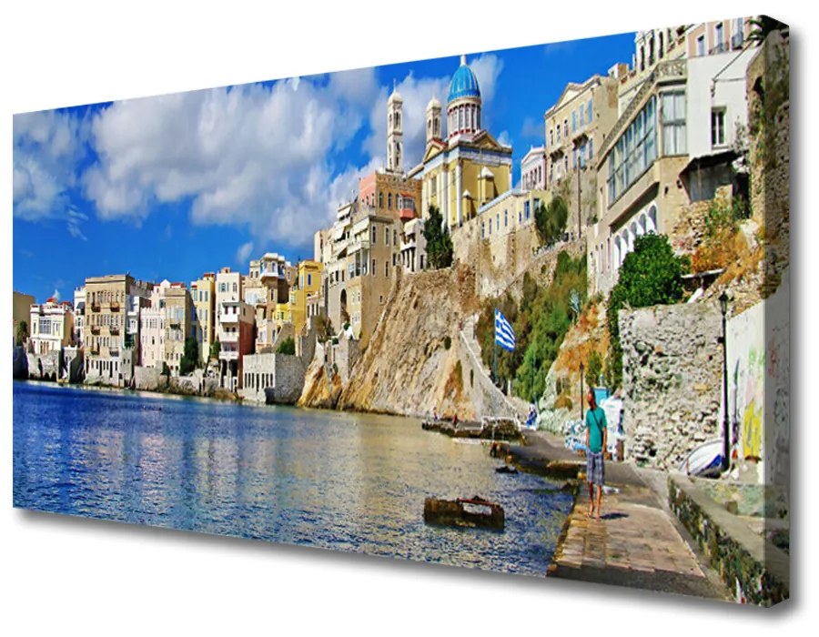 Obraz na plátně Město Moře architektura 125x50 cm