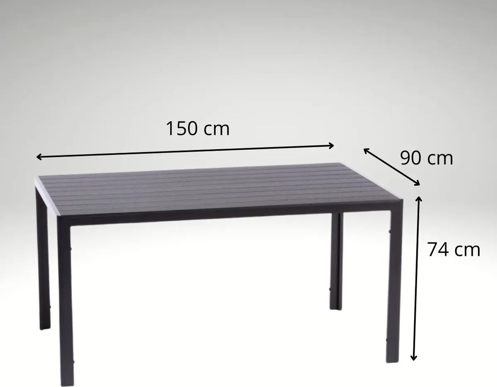 Vikio Zahradní set 150x90 pro 6 osob DT276 antracit