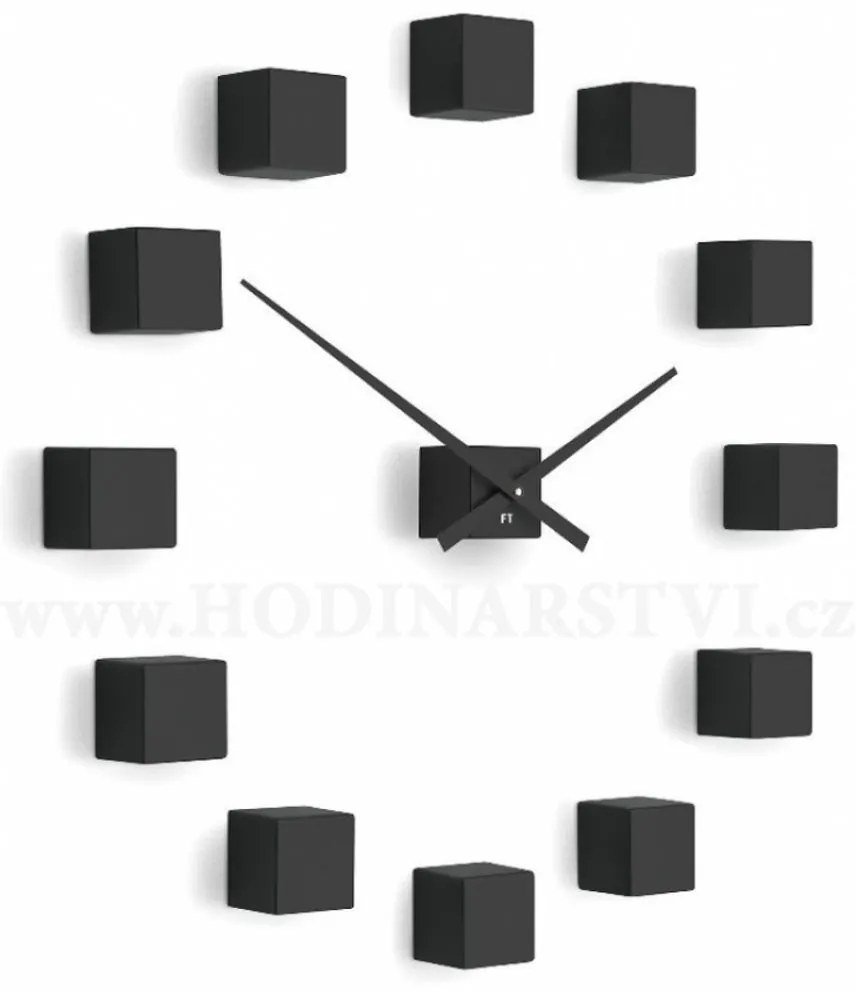 Designové nástěnné nalepovací hodiny Future Time FT3000BK Cubic black