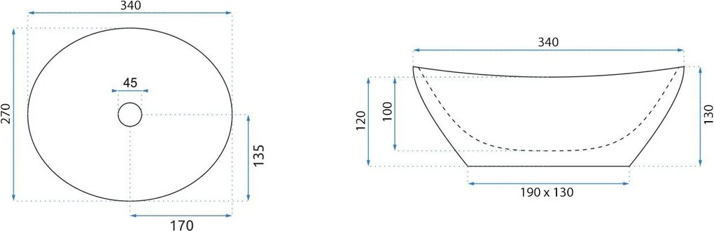 Rea Sofia mini umyvadlo, 34 x 27 cm, bílá, REA-U0623