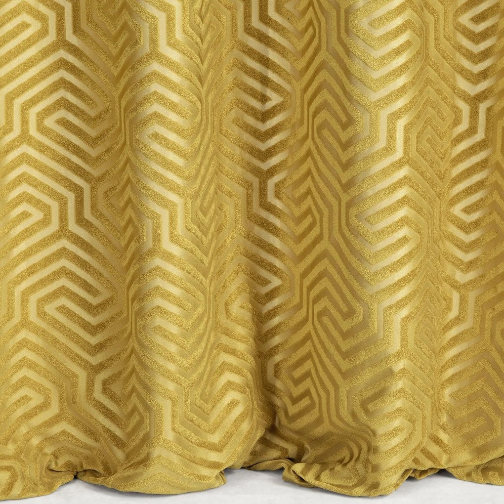 ZÁVĚS NA KROUŽCÍCH PIERRE CARDIN INGA 140X250 CM ZLATÁ