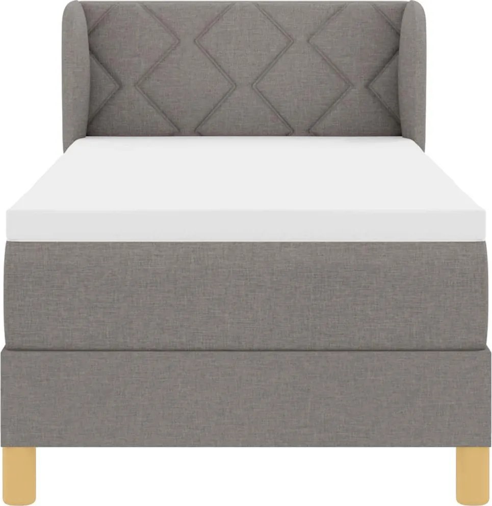 Postel s boxspringem s čelo Taupe 80 x 200 cm textil 3340245