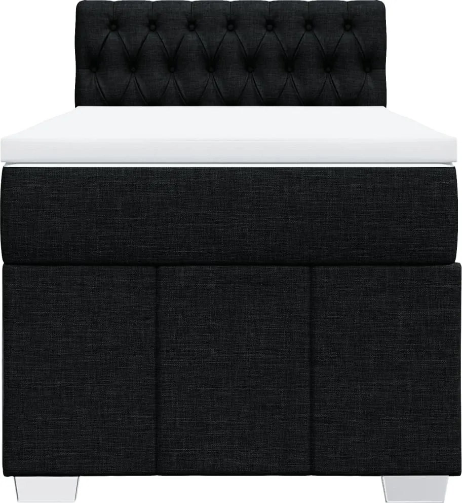 Box spring postel s matrací černá 90x200 cm textil 3289260