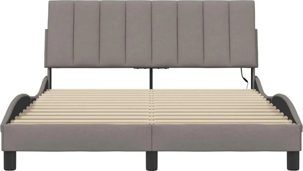 Rám postele bez matrace Hanko taupe 140 x 190 cm textil 3310458