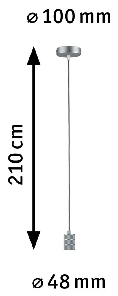 Paulmann 78434 Tilla, hliníkové svítidlo pro dekorativní žárovku, 1x60W E27 délka 210cm