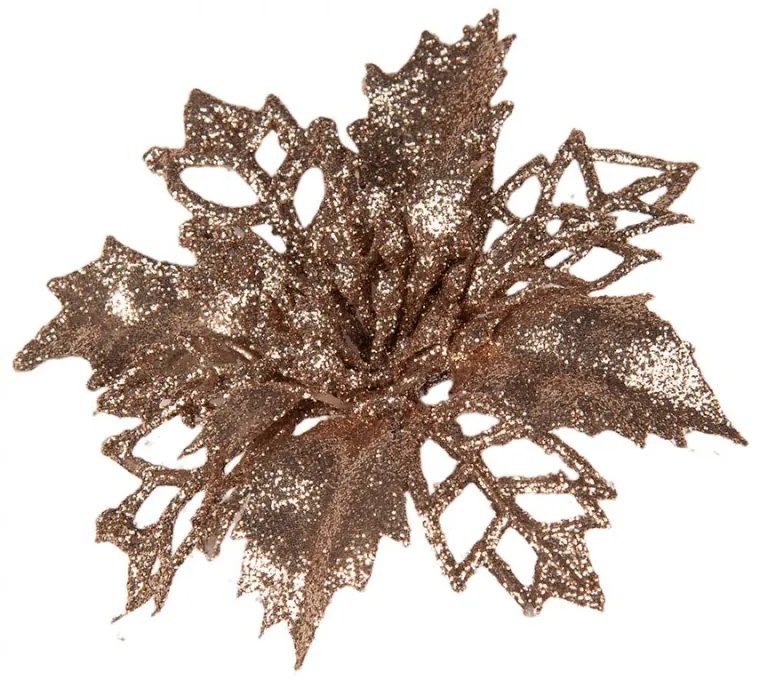 Umělá dekorace vánoční hvězda bronzová – 9x2 cm