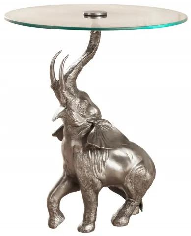 Noble Home Stříbrný odkládací stolek Elephant