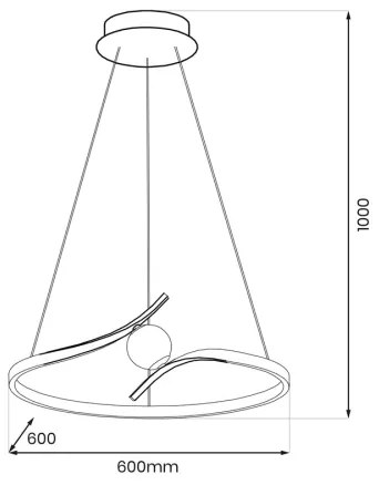 LED Lustr na lanku PERLA LED/34W/230V černá
