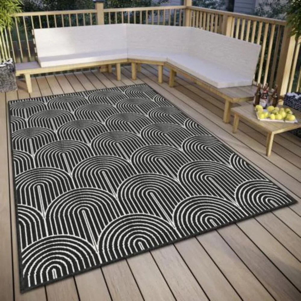 Černobílý venkovní koberec 80x150 cm Pangli Black – Hanse Home