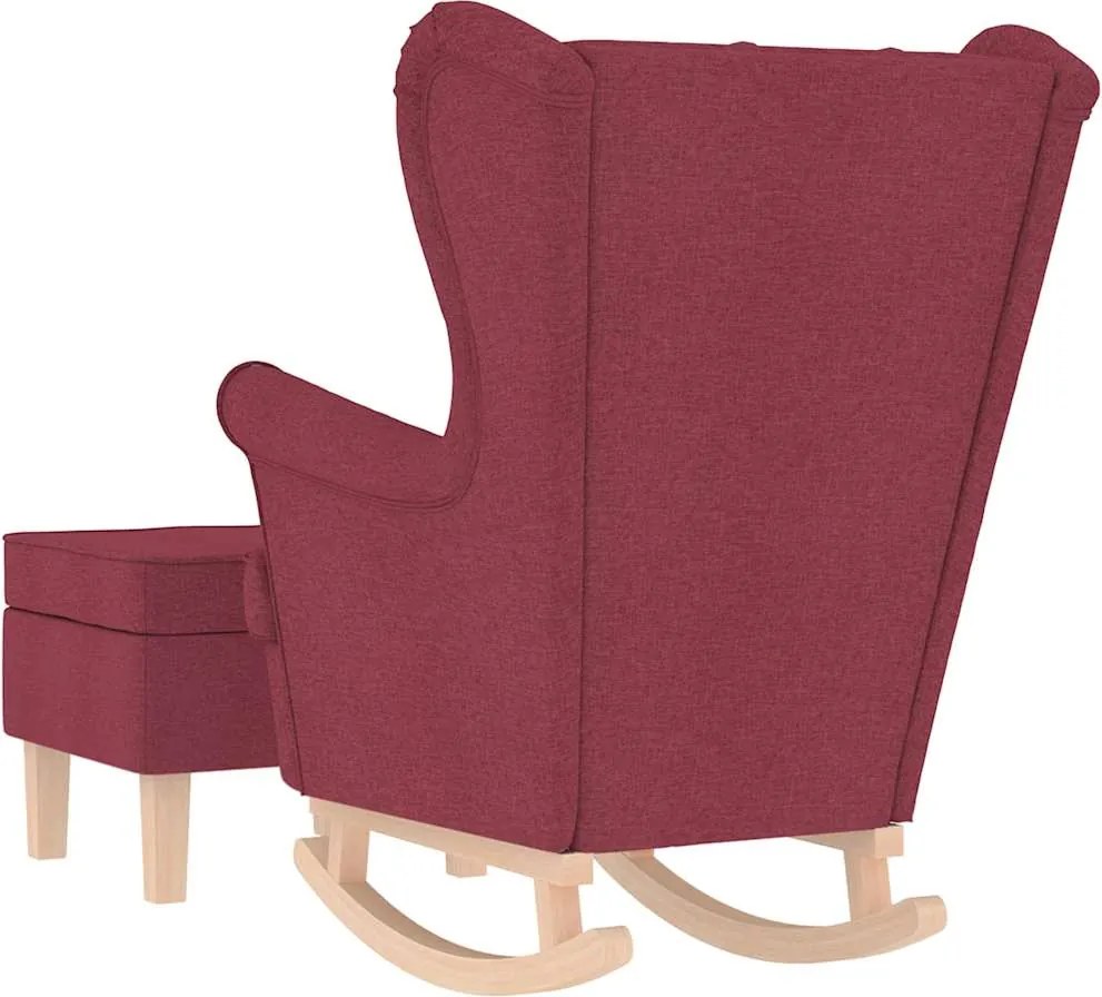 Houpací křeslo s podnožkouí vínové textil 3308000