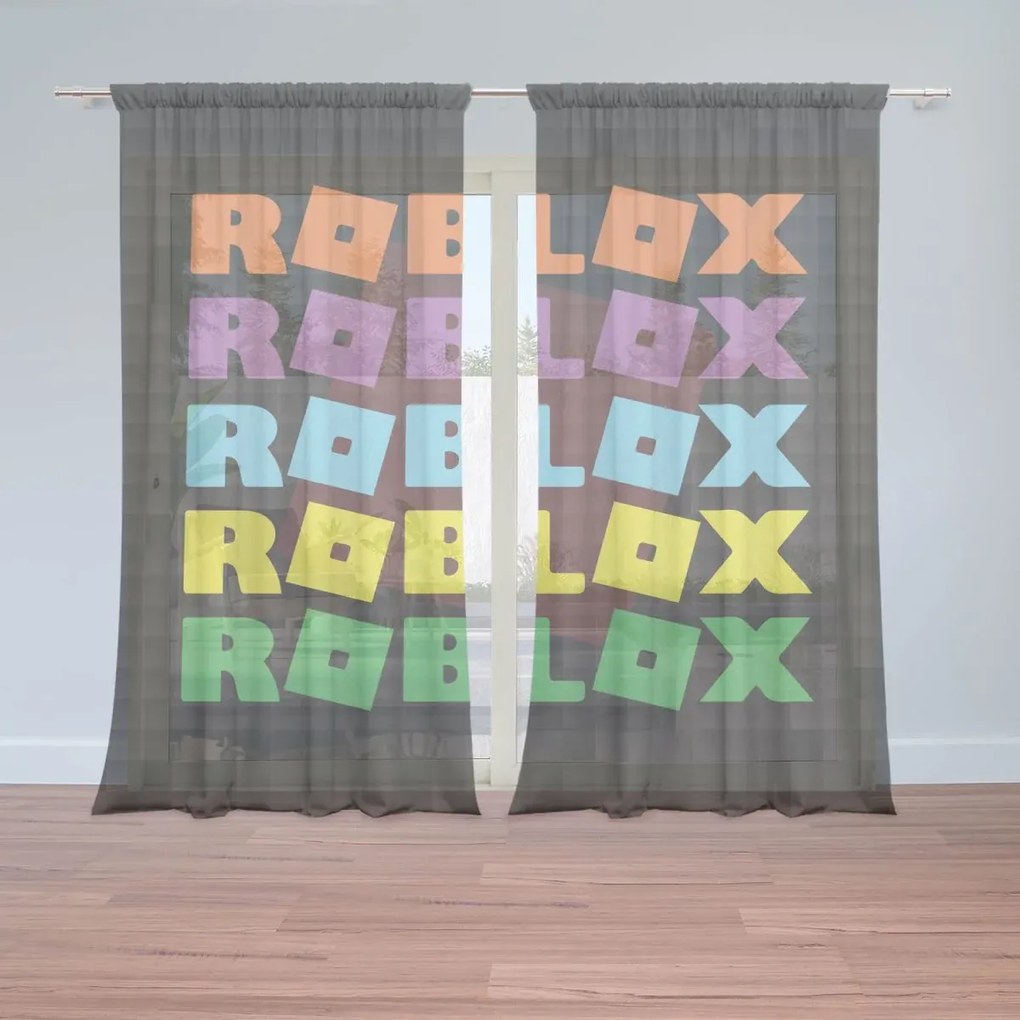 Sablio Záclony ROBLOX Barevný text: 2ks 150x250cm
