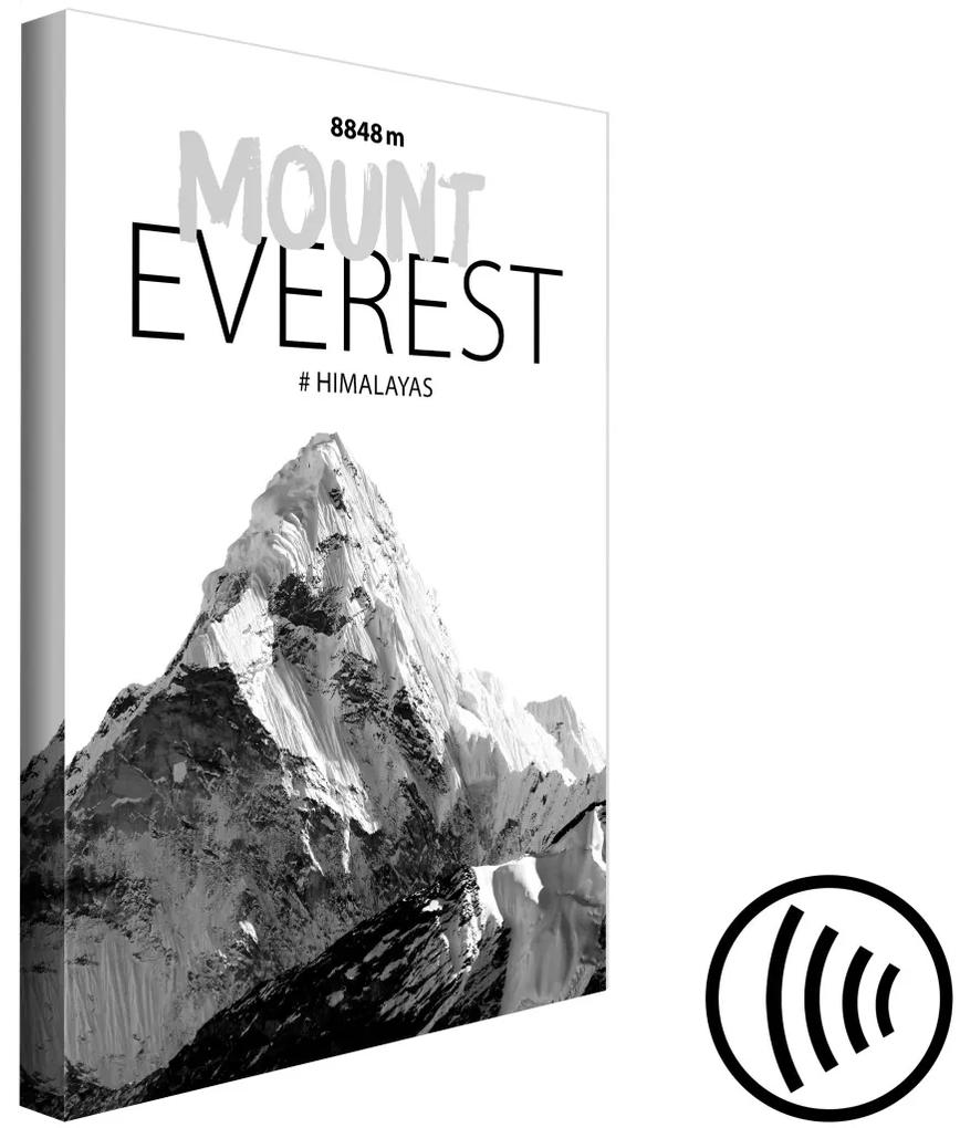 Obraz Himalájský vrchol (1-dílný) - krajina hory Mount Everest s nápisy