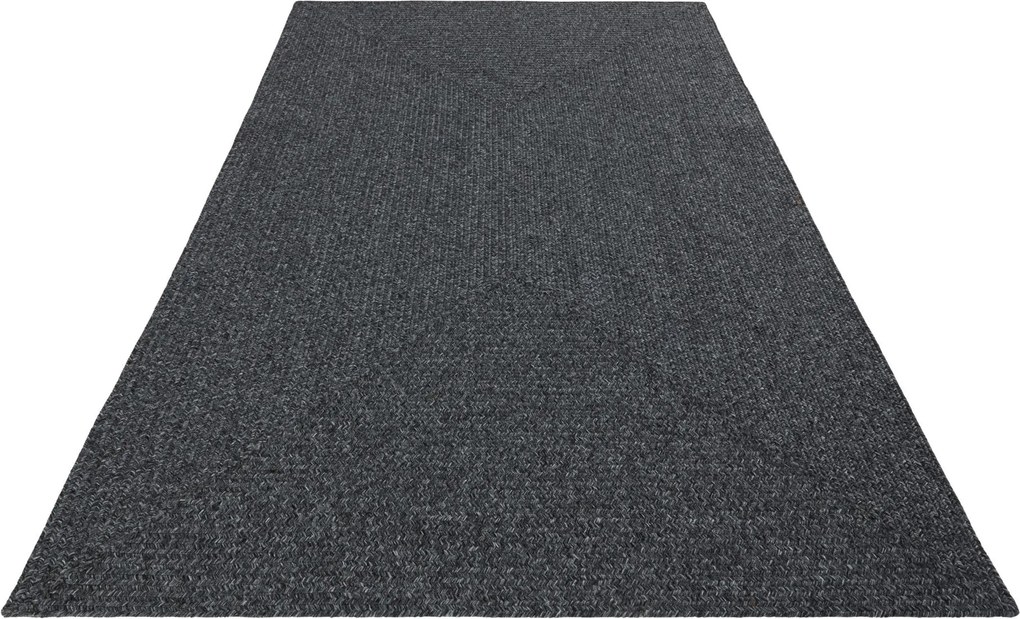 Kusový koberec Braided 105550 Dark Grey – na von aj na doma, 160x230, šedá, chodba / predsieň, Hanse Home