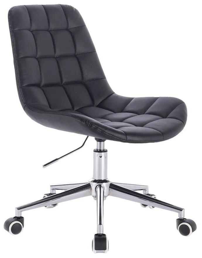 LuxuryForm Židle PARIS na stříbrné podstavě s kolečky - černá
