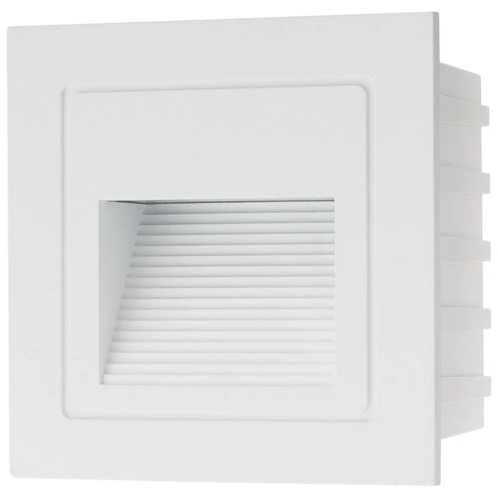 Arelux GS02WWIP65 MWH Xghost, bílé venkovní zápustné svítidlo do stěny, 2W LED 3000K, 8,5x8,5cm, IP65