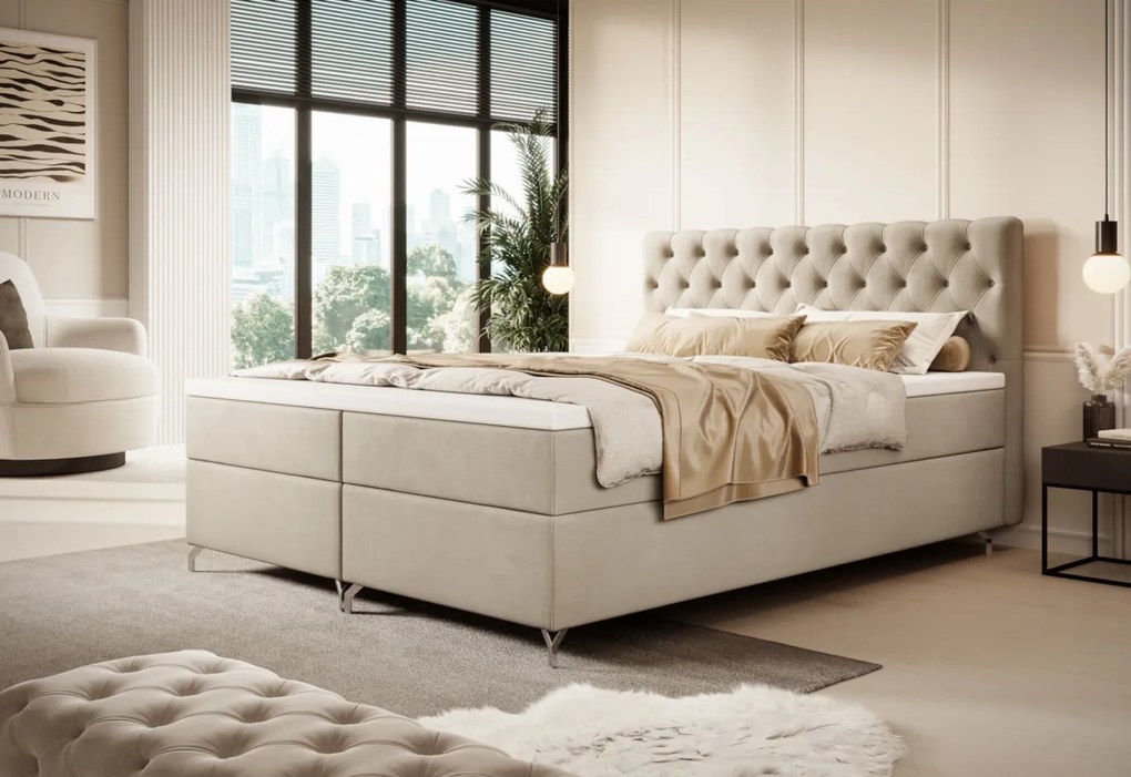 Expedo Čalouněná postel boxspring FESTER 2, 180x200, Monolith 92