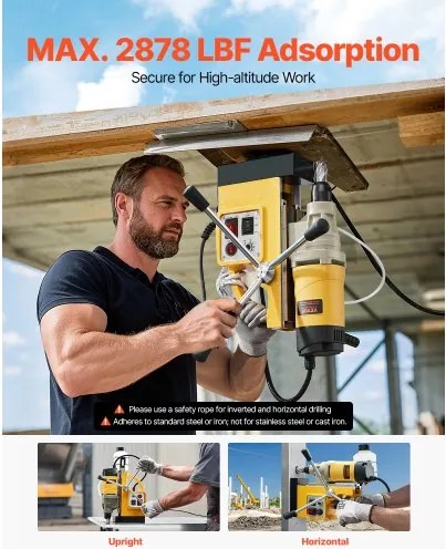 Magnetická vrtačka, Motor 1400 W VEVOR – 1450 W (USA) / 1400 W (EU/AU)