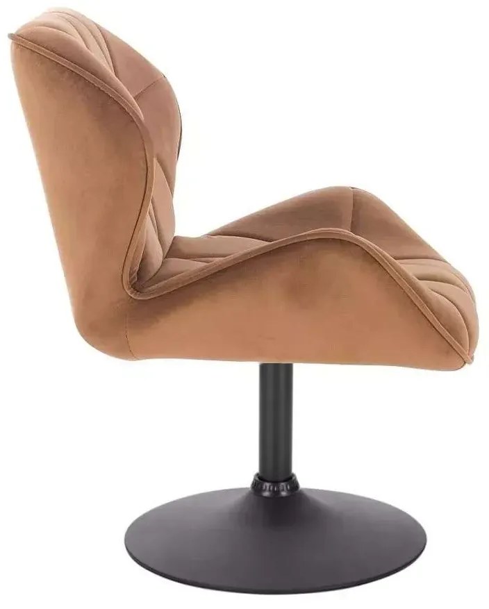 LuxuryForm DESIGN Otočná židle MILANO VELUR na černém talíři - medová