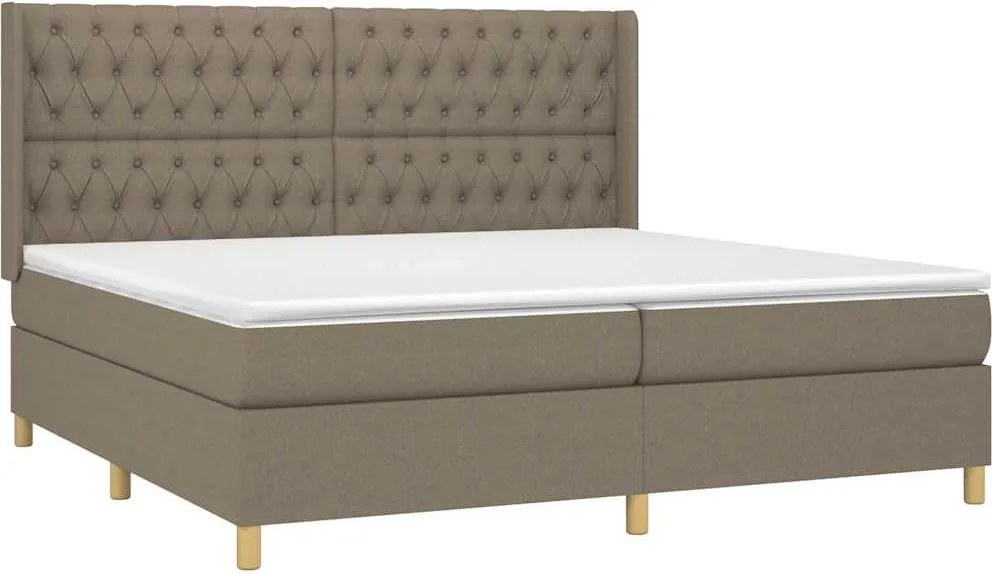 Box spring postel s matrací taupe 200x200 cm textil 3132261