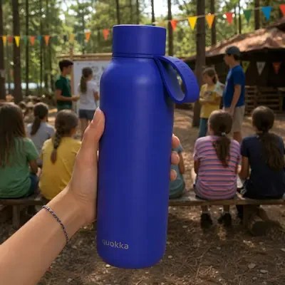 Quokka Solid modrá / Termoláhev / Nerezová / Dvouplášťová / 630 ml / S
