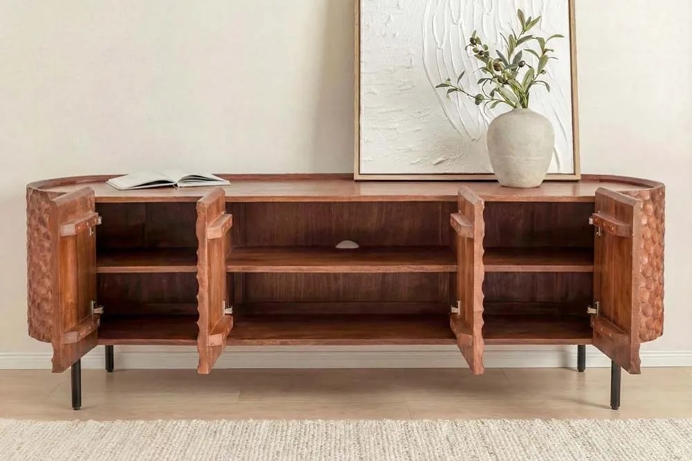 Designový TV stolek Zaxson 160 cm hnědé mango