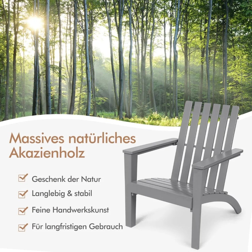 Costway Adirondack Chair zahradní židle z akáciového dřeva