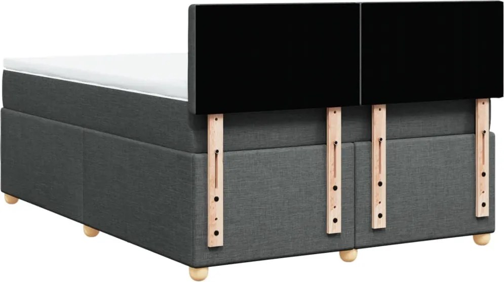 Box spring postel s matrací tmavě šedá 140x200 cm textil 3286718